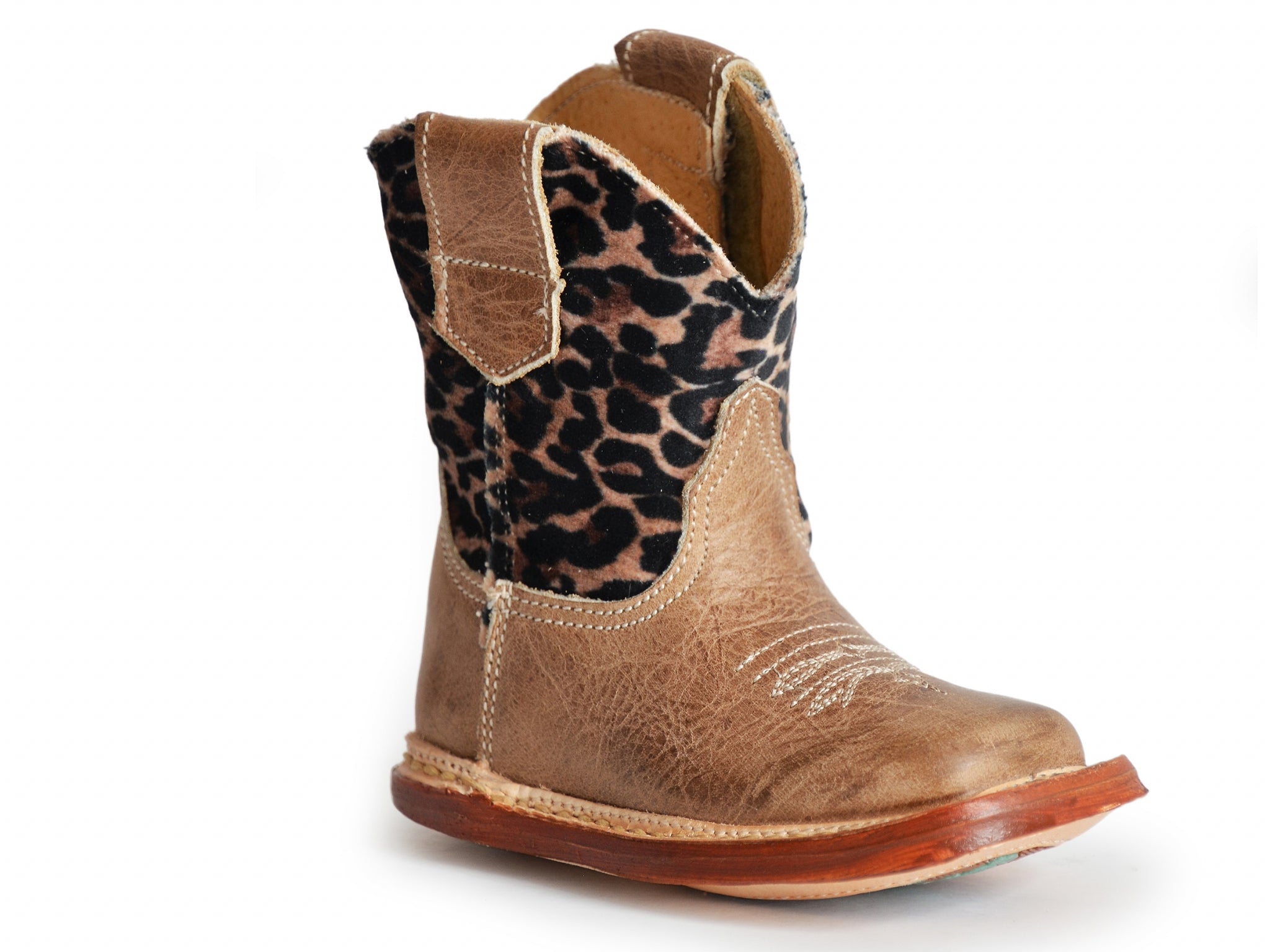 Roper Cowbabies Infant Leopard Print/Waxy Brown Leather Boots– Horse.com