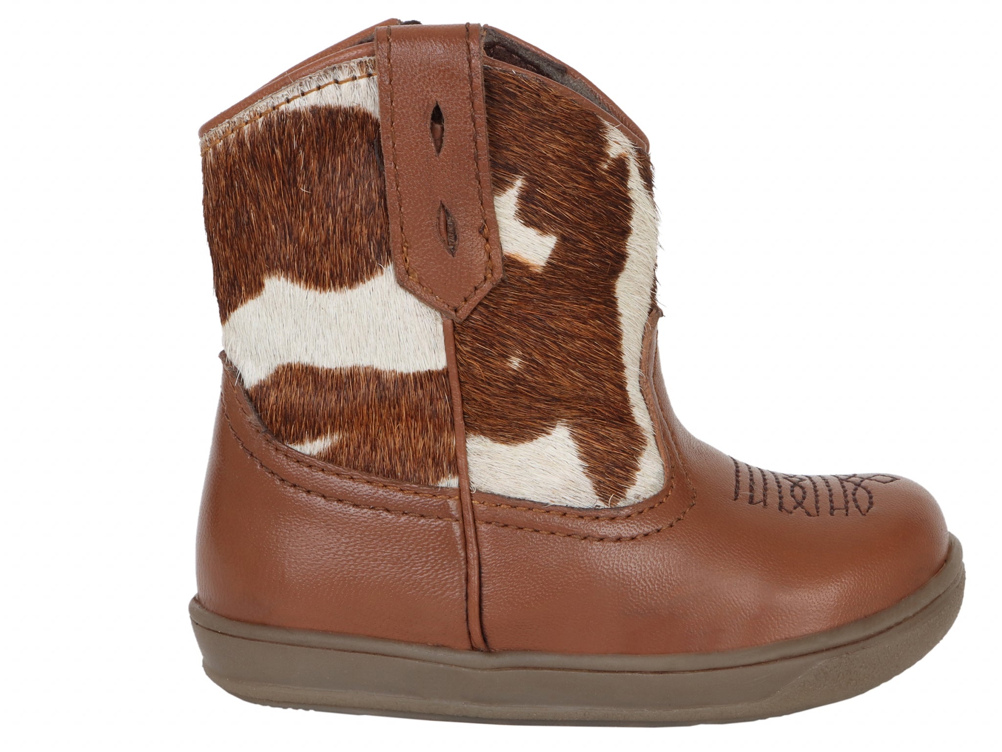 Roper Infant Cowbabies Brown Leather Vamp with Cow Hair Shaft Boots ...