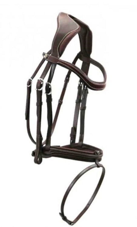 Mondega Romano Pressure Relief Anatomical Bridle Less Reins– Horse.com
