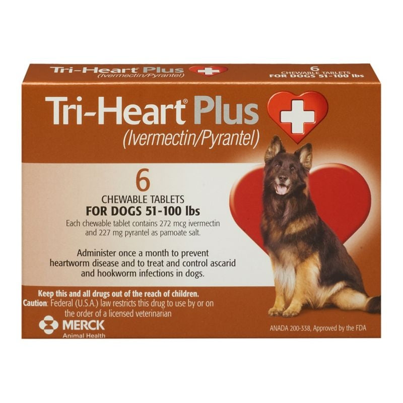Tri-Heart Plus for Dogs 51-100 lbs Brown 12ct – Horse.com