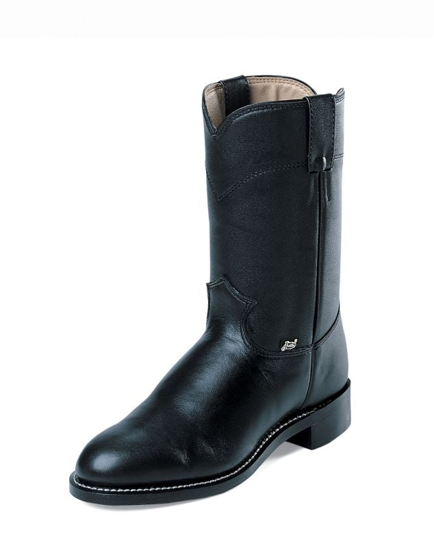 Justin Mens Farm/Ranch Roper Black Cow Boot – Horse.com