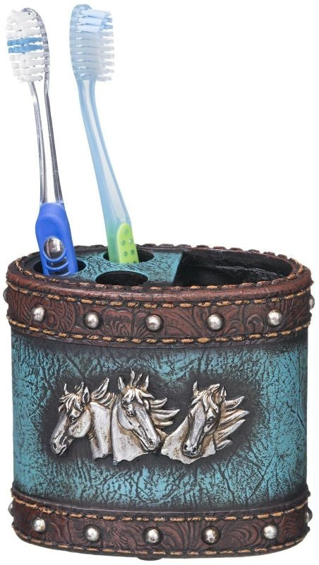 Toothbrush Hold Leather Design 2 1/4 x 4 1/4 x 4– Horse.com